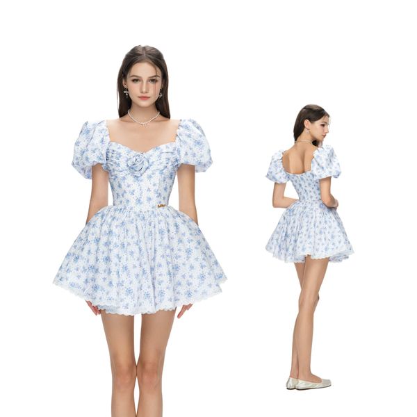 Bonnie Mini Dress(Floral Blue) – BEL ANGE