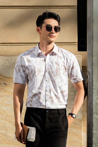 Áo sơ mi cộc tay hoạ tiết, (Trắng, 39) – Công ty TNHH Thời Trang Anh ...