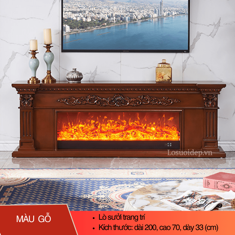 Kệ tivi Tân Cổ điển LT119 có lò sưởi điện trang trí– Thanh Nụ - Lò sưởi ...
