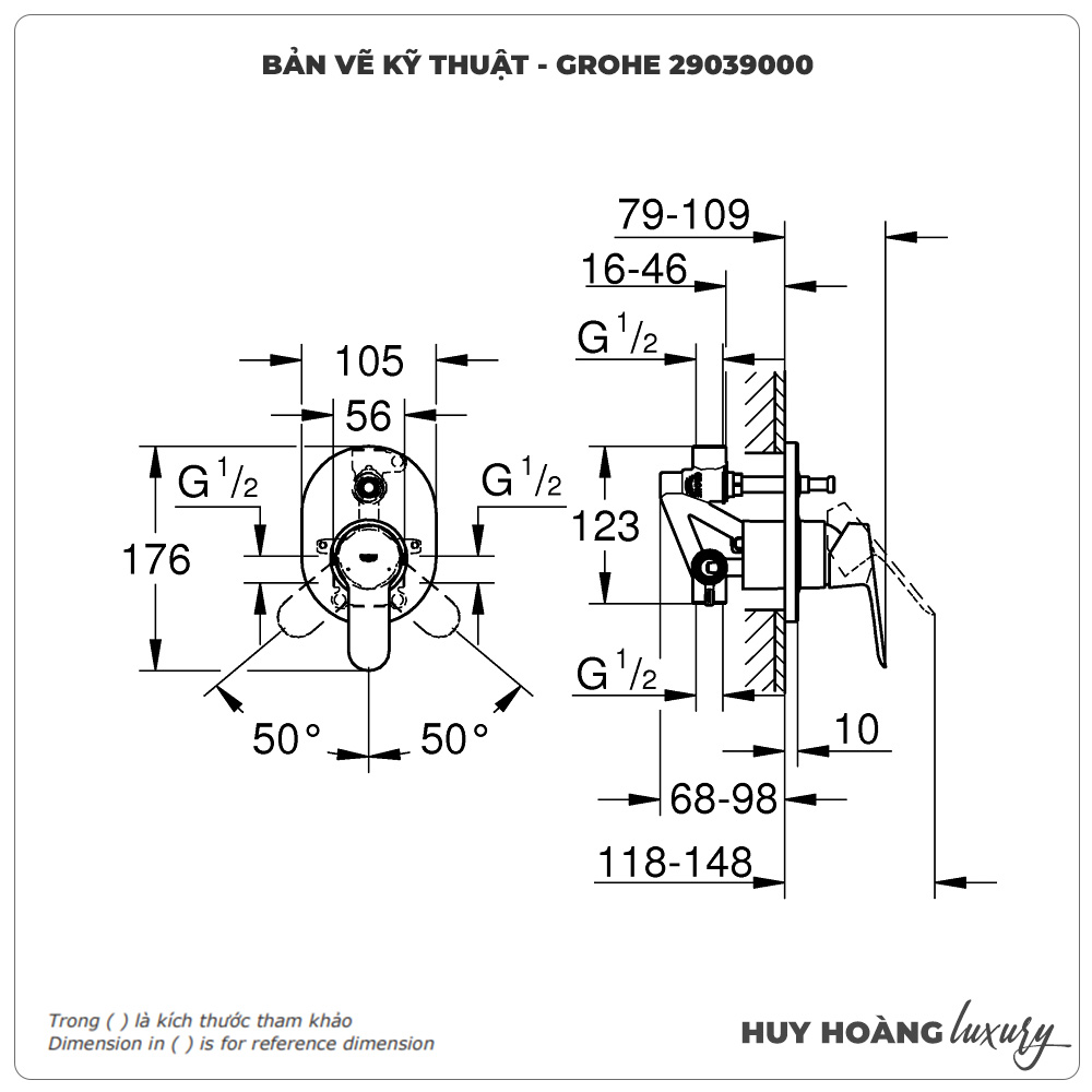 Bộ trộn nóng lạnh âm tường GROHE 29039000 - Chính hãng– HUY HOÀNG LUXURY