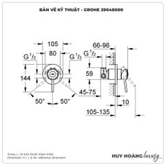 Bộ trộn nóng lạnh âm tường GROHE 29048000 - Chính hãng