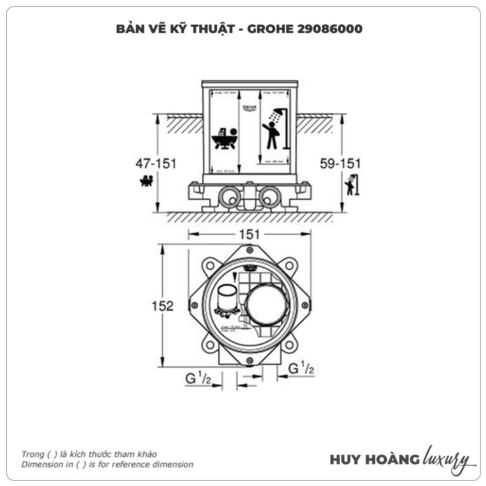 Vòi xả bồn đặt sàn GROHE 29086000 |CHÍNH HÃNG 100%