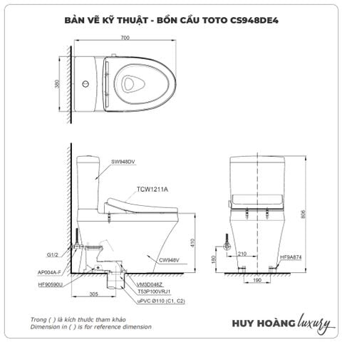 Mặt nạ xả nhấn TOTO MB176G#WH chính hãng | HUY HOÀNG LUXURY