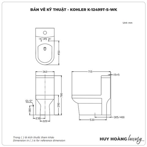 Bồn cầu KOHLER 1 khối K-30215T-S-0 chính hãng | HUY HOÀNG LUXURY