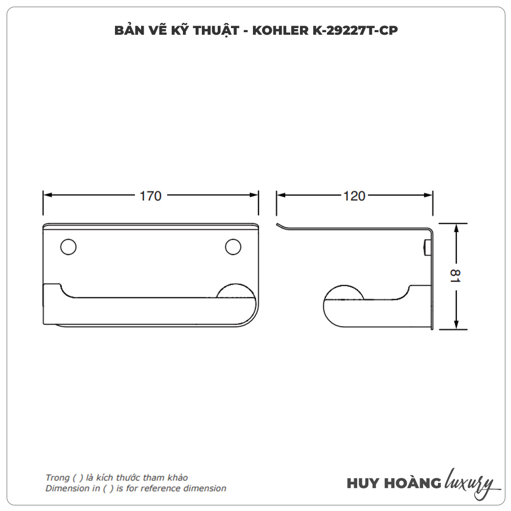 Lô đựng giấy vệ sinh KOHLER K-29227T-CP cao cấp - Bền bỉ theo thời gia ...