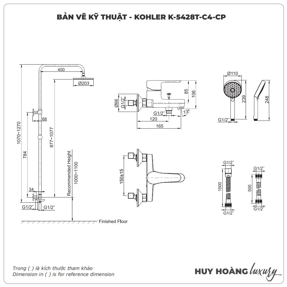 Sen cây nóng lạnh KOHLER K-5428T-C4-CP - Chính hãng