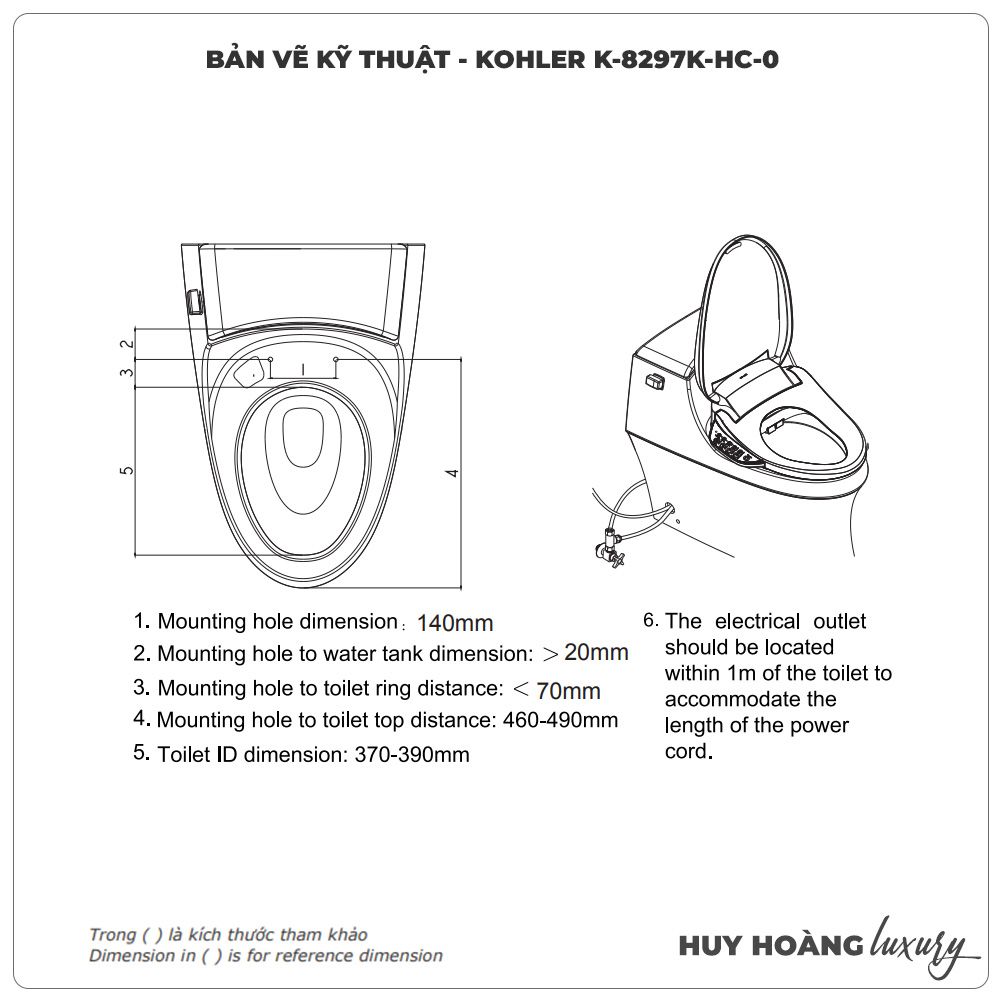 Nắp bồn cầu thông minh KOHLER K-8297K-HC-0 (C3-150) ưu đãi khủng