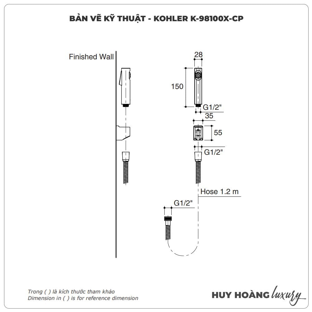 Vòi Xịt Vệ Sinh Kohler K-98100X-CP - chính hãng | HUY HOÀNG LUXURY