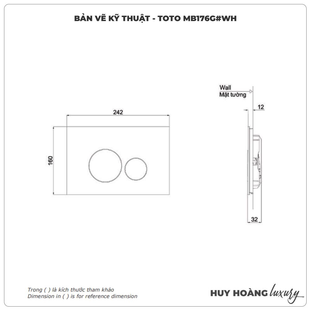 Mặt nạ xả nhấn TOTO MB176G#WH chính hãng | HUY HOÀNG LUXURY