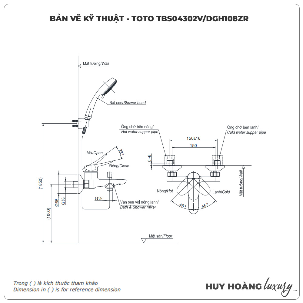 Vòi sen nóng lạnh TOTO TBS04302V/DGH108ZR cao cấp - Chính hãng– HUY ...