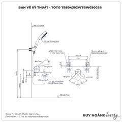 Vòi sen nóng lạnh TOTO TBS04302V/TBW03002B cao cấp - Chính hãng