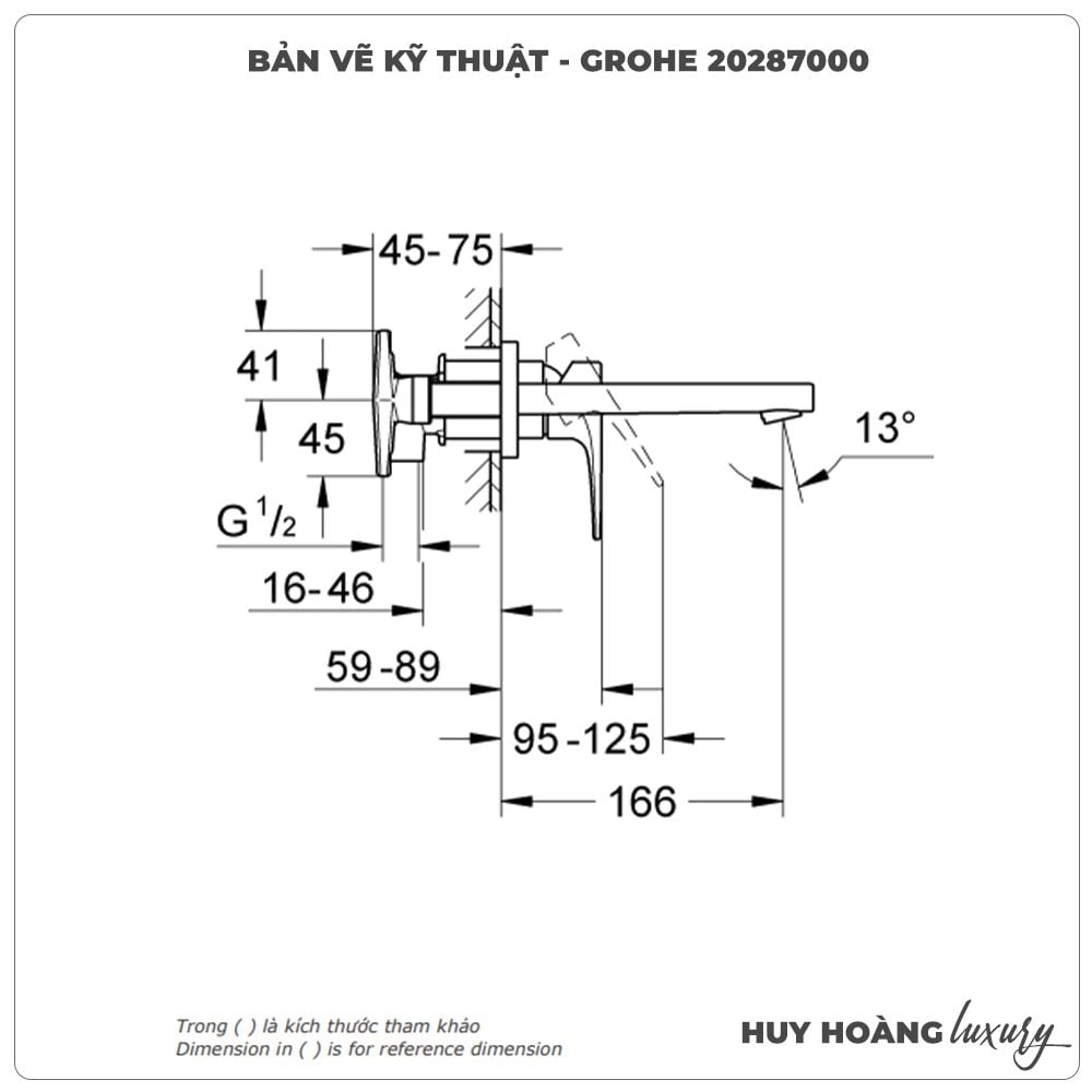 Vòi lavabo gắn tường GROHE 20287000 chính hãng, giá tốt | MUA NGAY