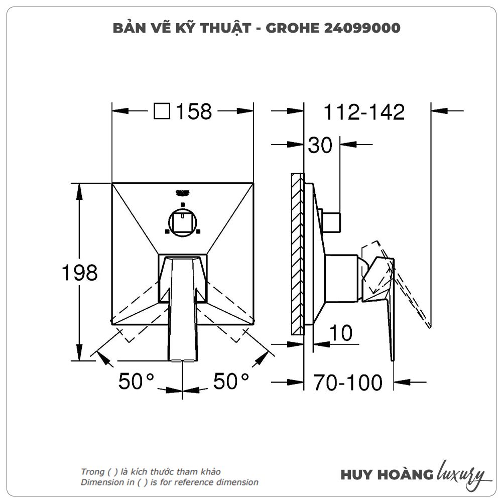 Mặt nạ bộ trộn sen âm GROHE 24099000 - Chính hãng