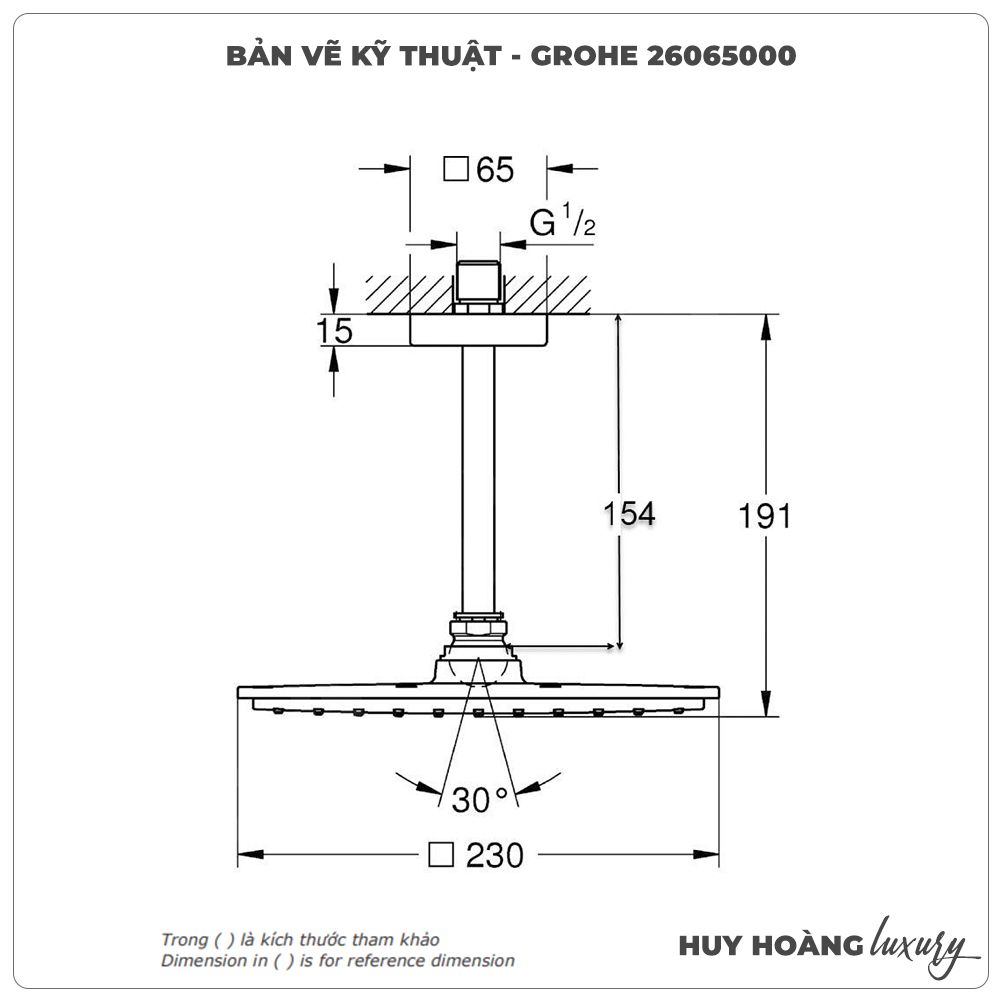 Bát sen gắn trần GROHE 26065000 - Chính hãng