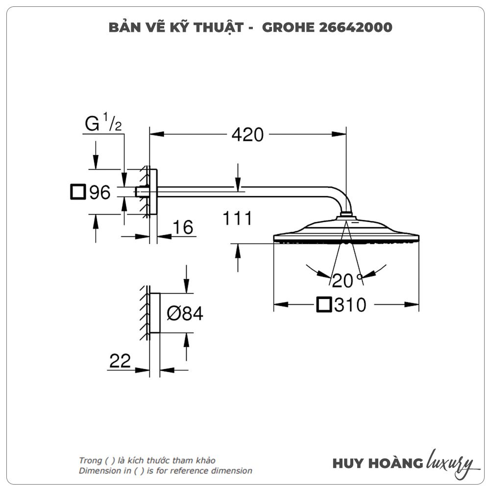 Bộ bát sen âm trần GROHE 26642000 - Chính hãng
