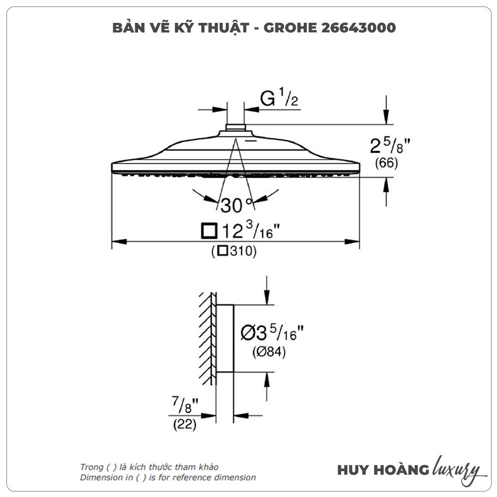 Bát sen âm trần GROHE 26643000 - Chính hãng