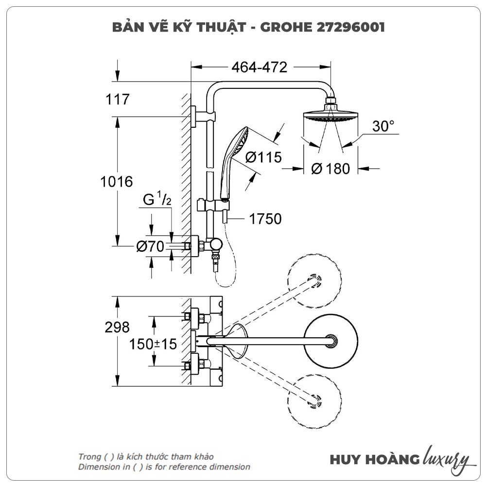 Sen cây nhiệt độ GROHE 27296001 - Chính hãng