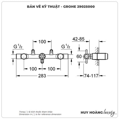 Vòi lavabo âm tường GROHE chính hãng, công nghệ Châu Âu