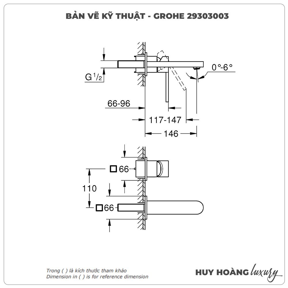 Vòi lavabo gắn tường GROHE 29303003 chính hãng, giá tốt | MUA NGAY