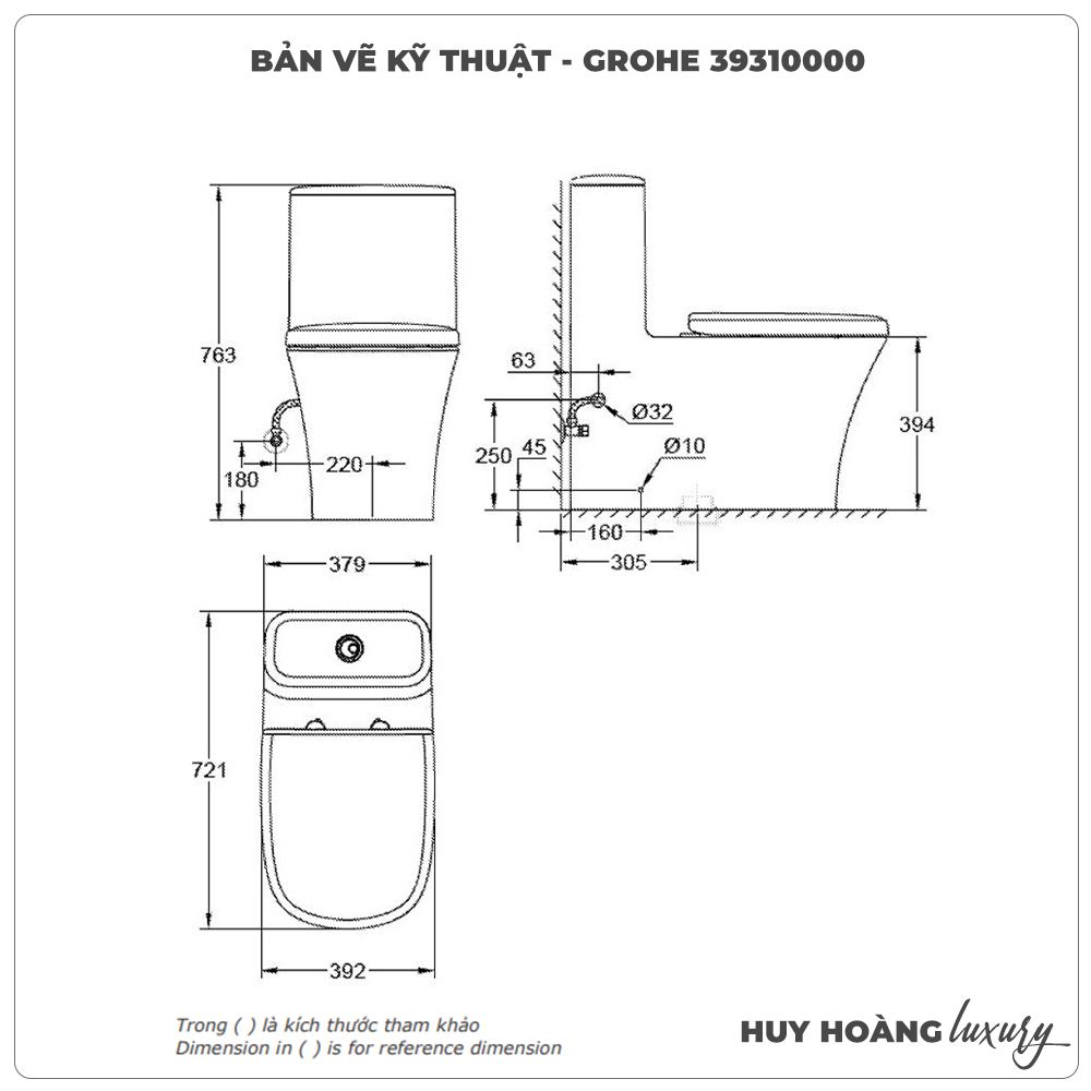 Bồn cầu 1 khối GROHE 39310000 Cao cấp, chính hãng | HUY HOÀNG LUXURY