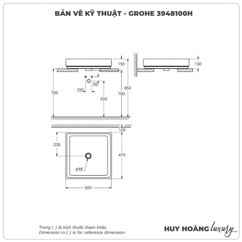 Lavabo đặt bàn GROHE 3948100H chính hãng, giá tốt | MUA NGAY
