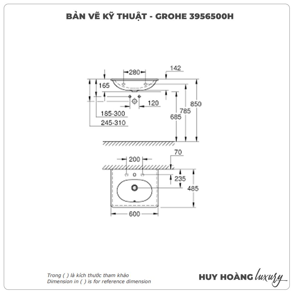 Lavabo treo tường GROHE 3956500H - Vẻ đẹp tối giản