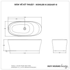Bồn tắm đặt sàn KOHLER K-20248T-0 lithocast chính hãng |HUY HOÀNG LUXU