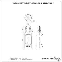 Móc treo khăn JULY KOHLER K-45394T-CP cao cấp - Bền bỉ theo thời gian