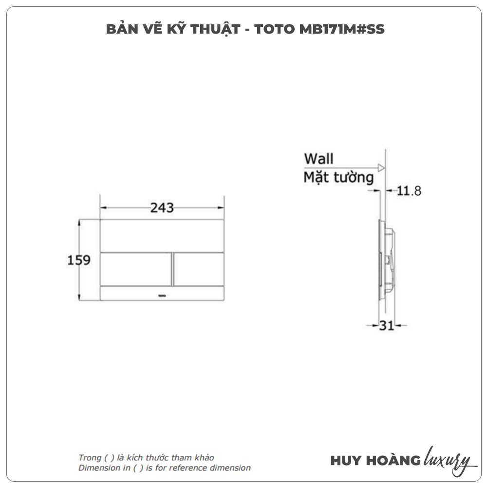 Mặt nạ xả nhấn TOTO MB171M#SS chính hãng | HUY HOÀNG LUXURY