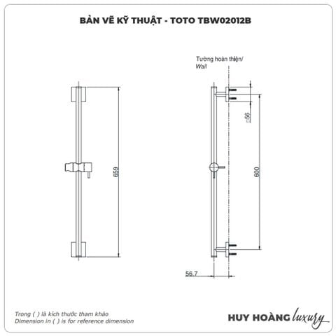 Thanh Trượt Sen Tắm TOTO TBW01016B Chính Hãng, Giá Rẻ