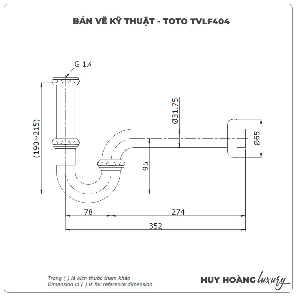 Xi phông - Ống thải chữ P TOTO TVLF404 chính hãng, chiết khấu cao