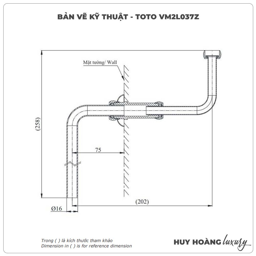 Ống nối van xả tiểu TOTO VM2L037Z cao cấp - Bền bỉ theo thời gian
