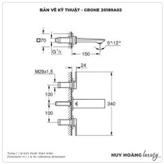 Vòi lavabo âm tường GROHE chính hãng, công nghệ Châu Âu
