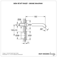 Vòi lavabo âm tường GROHE chính hãng, công nghệ Châu Âu