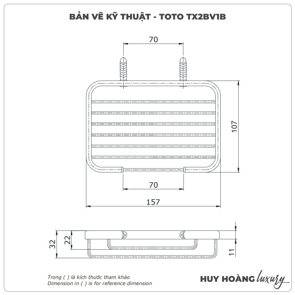 Khay đựng xà phòng TOTO TX2BV1B cao cấp - Bền bỉ theo thời gian