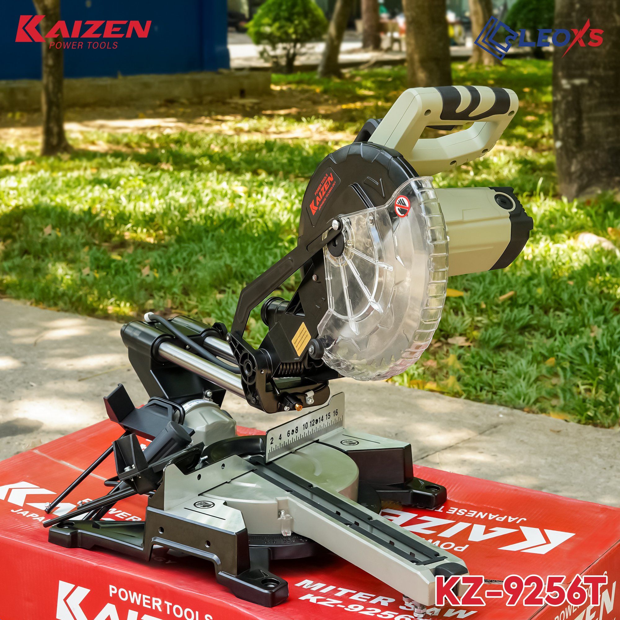 Máy cắt nhôm Kaizen KZ - 9256T ty trượt, lưỡi 255mm – Kaizenpowertools.vn