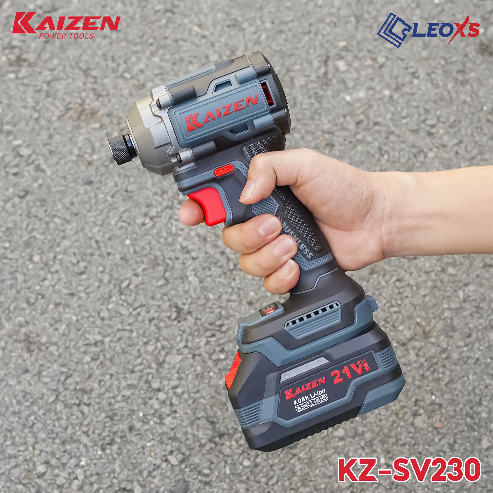Máy siết vít pin Kaizen lực siết 230NM KZ-SV230 – Kaizenpowertools.vn