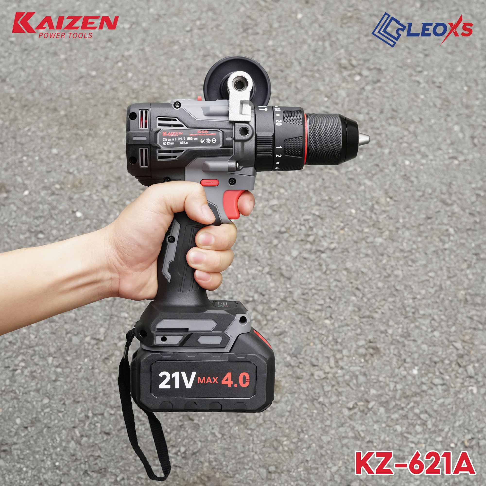 Máy khoan pin 3 chức năng 21V Kaizen 80Nm KZ-621A – Kaizenpowertools.vn
