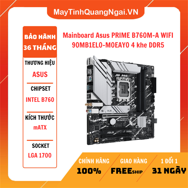 Mainboard Asus PRIME B760M-A WIFI 90MB1EL0-M0EAY0 | Intel B760, Socket