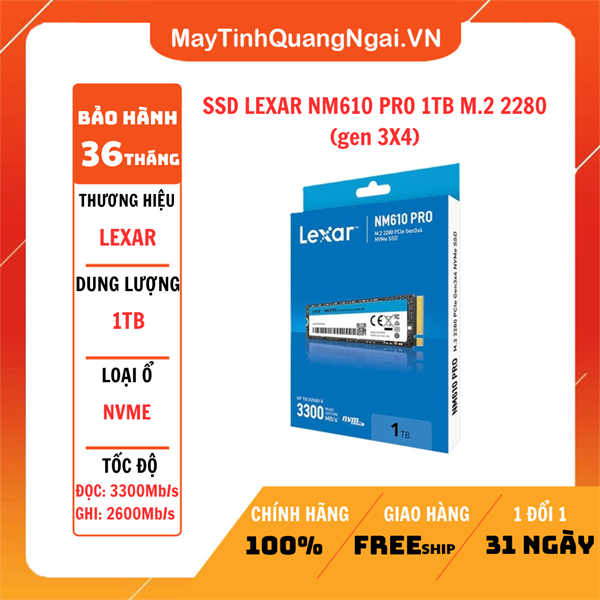 SSD LEXAR NM610 PRO 1TB M.2 2280 (gen 3X4)