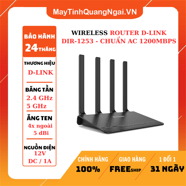 WIRELESS ROUTER D-LINK DIR-1253 - CHUẨN AC 1200MBPS