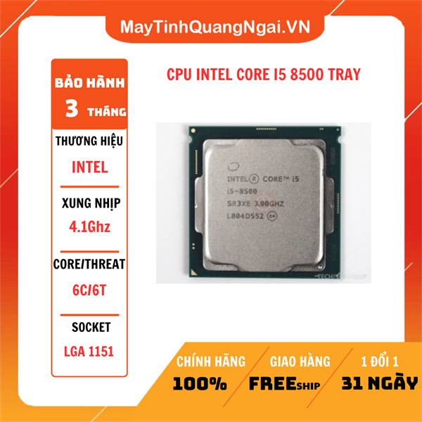 CPU INTEL CORE I5 8500 TRAY