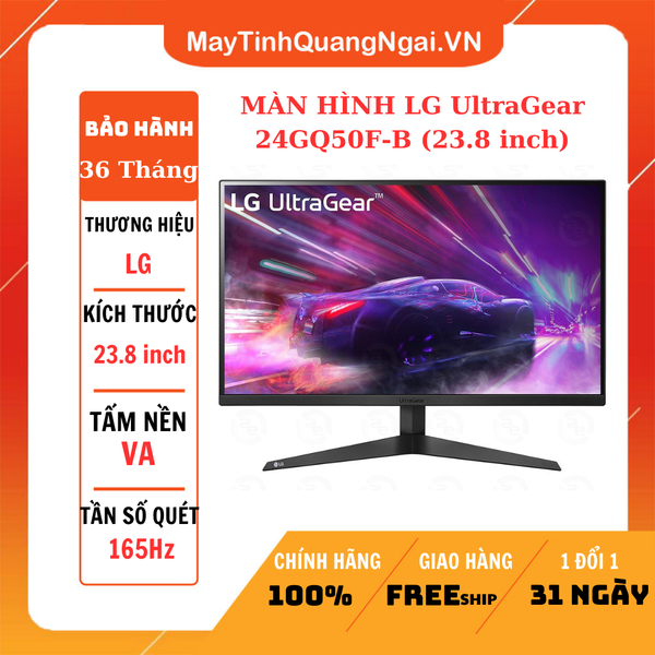 MÀN HÌNH LG UltraGear 24GQ50F-B (23.8 inch/FHD/VA/165Hz/1ms/250nits/HD