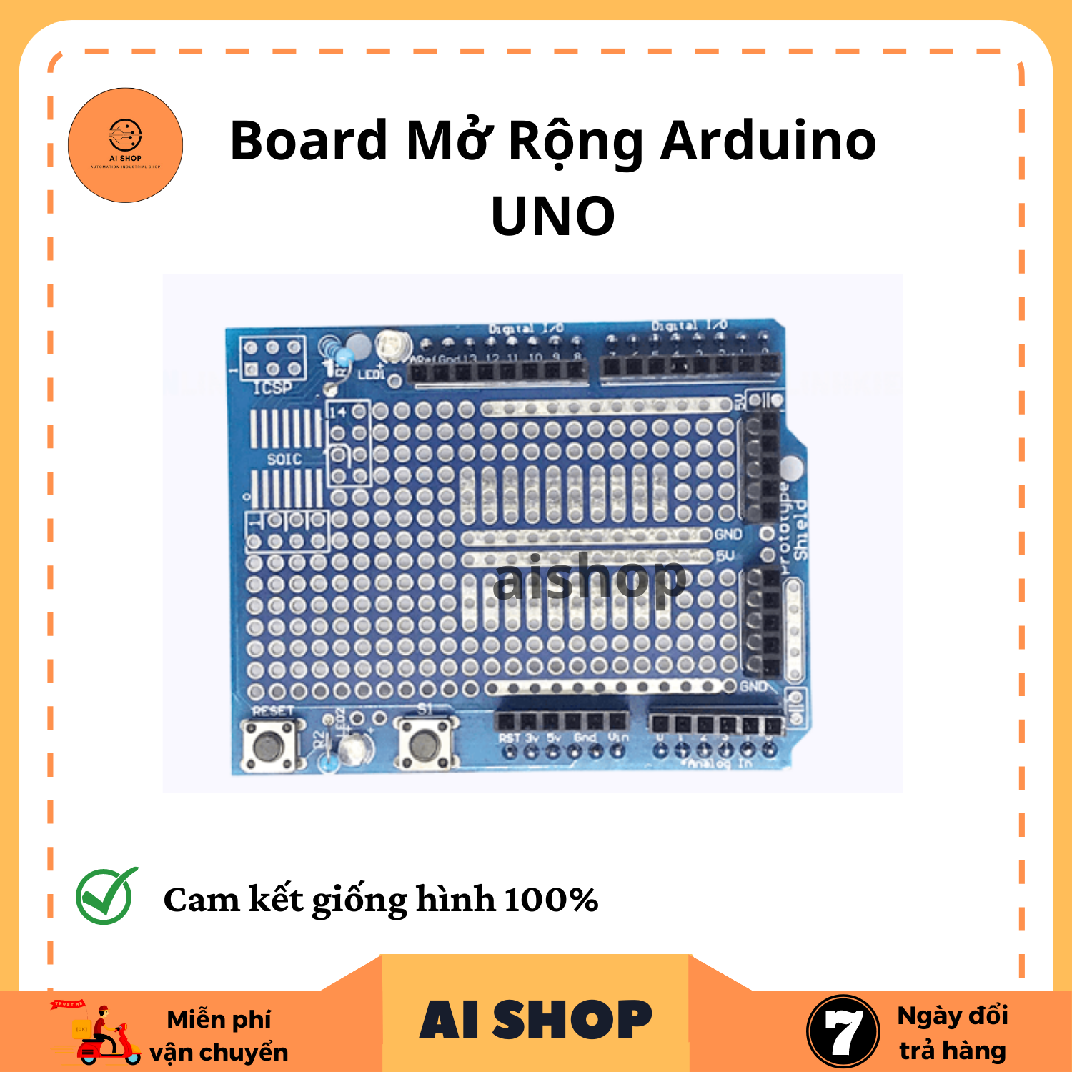 Board Mở Rộng Arduino Uno Protoshield Mini Ai Shop Linh Kiện Điện Tử