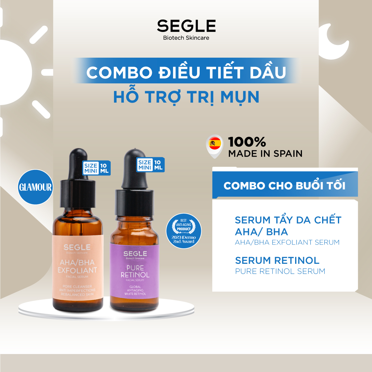 Pure Retinol Serum, AHA/BHA Exfoliant Serum - Combo Tinh Chất Dưỡng Gi ...
