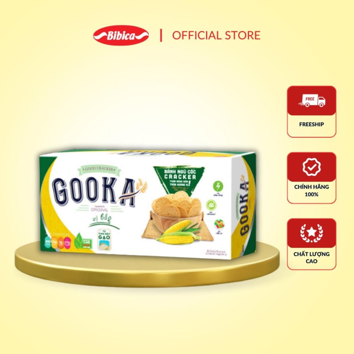 Bánh Cracker Gooka Ngũ Cốc Bắp HG 160g – Bán hàng Online Bibica