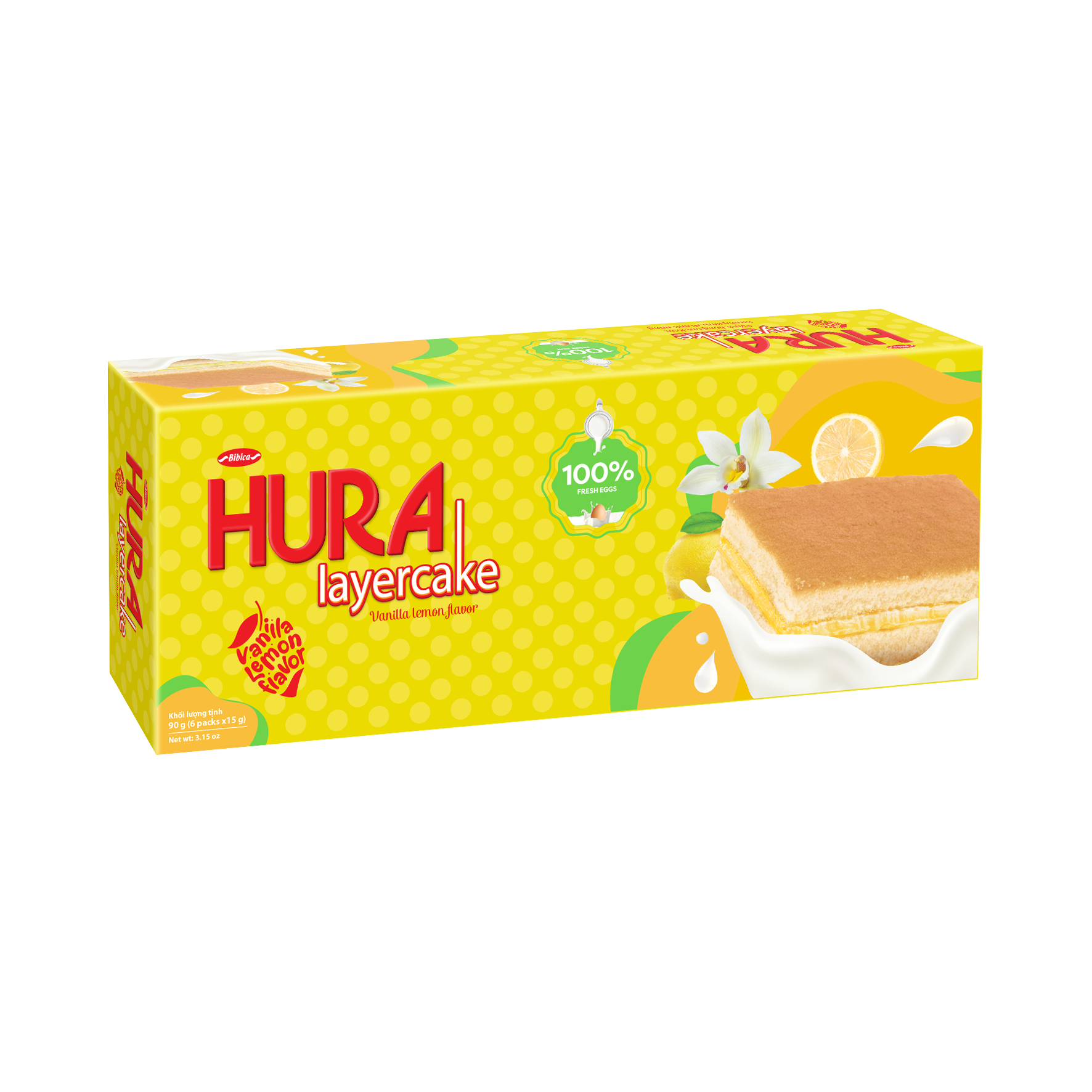 Bánh Bông Lan Hura Layercake Vani Chanh HG 210g – Bán hàng Online Bibica