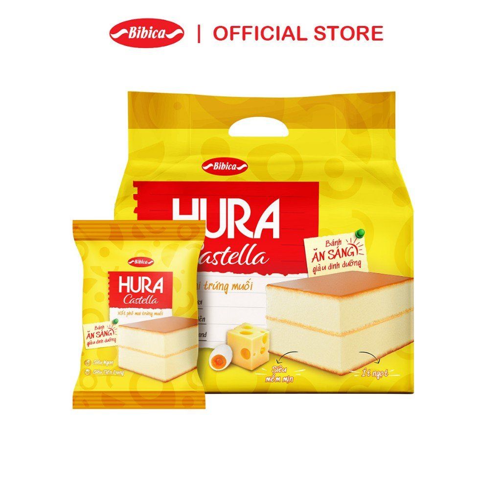 Bánh Hura Castella xốt phô Mai Trứng Muối túi 150g – Bán hàng Online Bibica