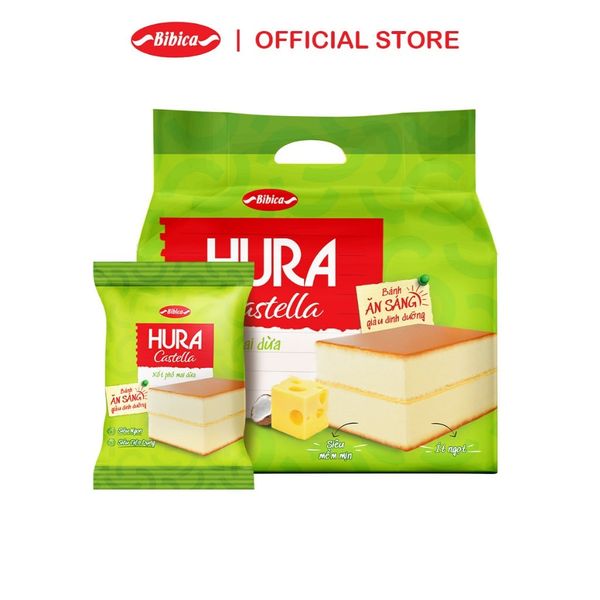 Bánh Hura Castella xốt phô Mai dừa túi 150g – Bán hàng Online Bibica