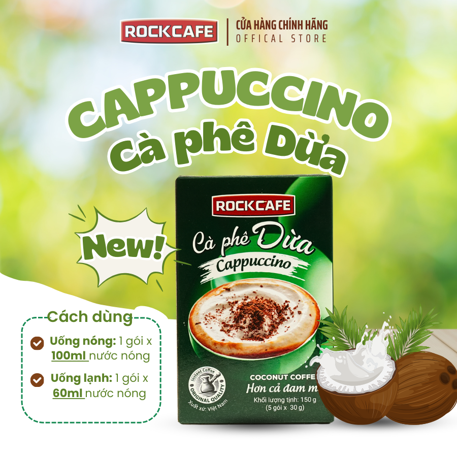 ROCKCAFE - CAPPUCCINO DỪA (5 gói x 30 gram) – RockCafe